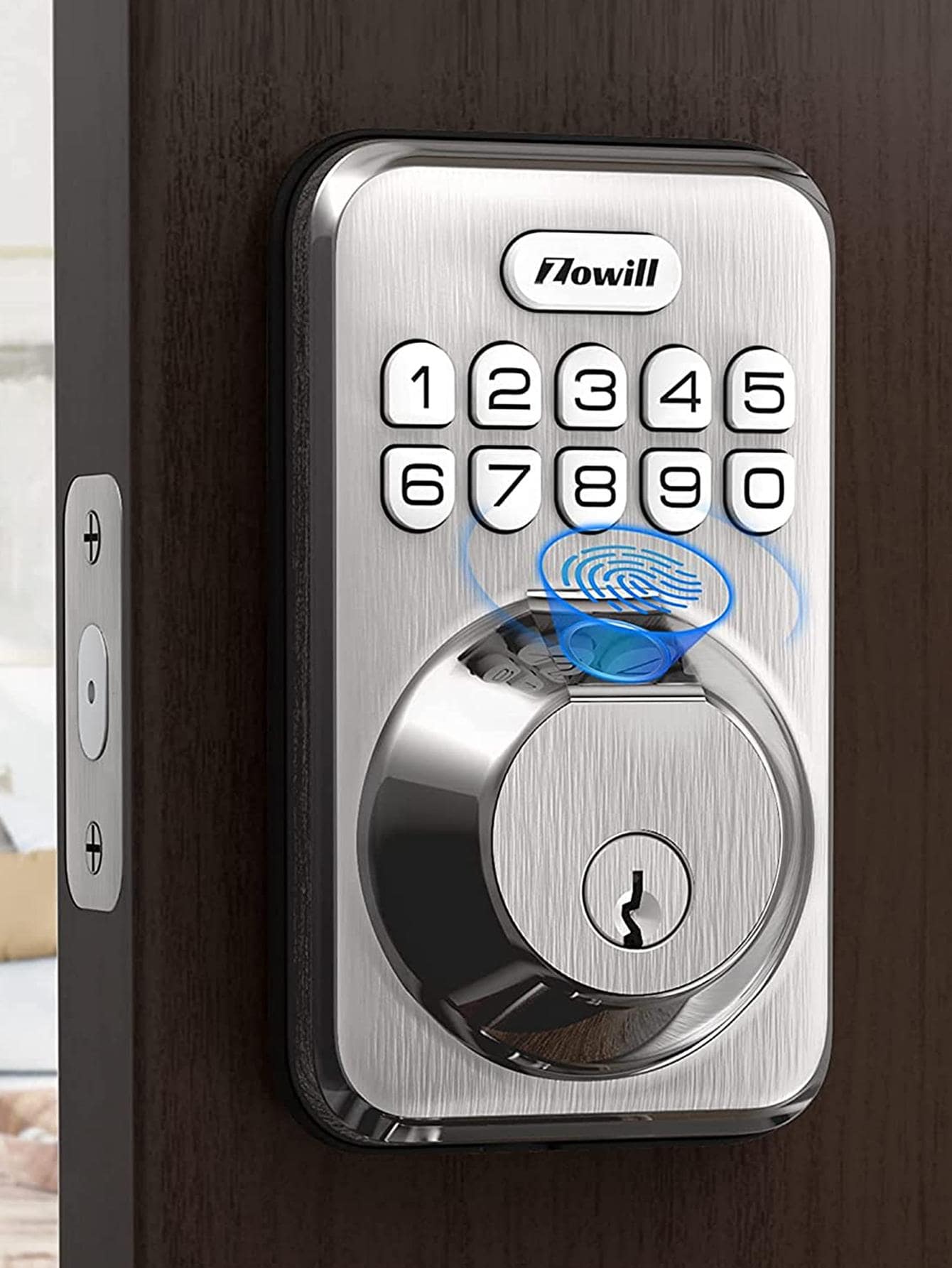 Fingerprint Door Lock, Zowill Keyless Entry Door Lock Keypad Deadbolt ...
