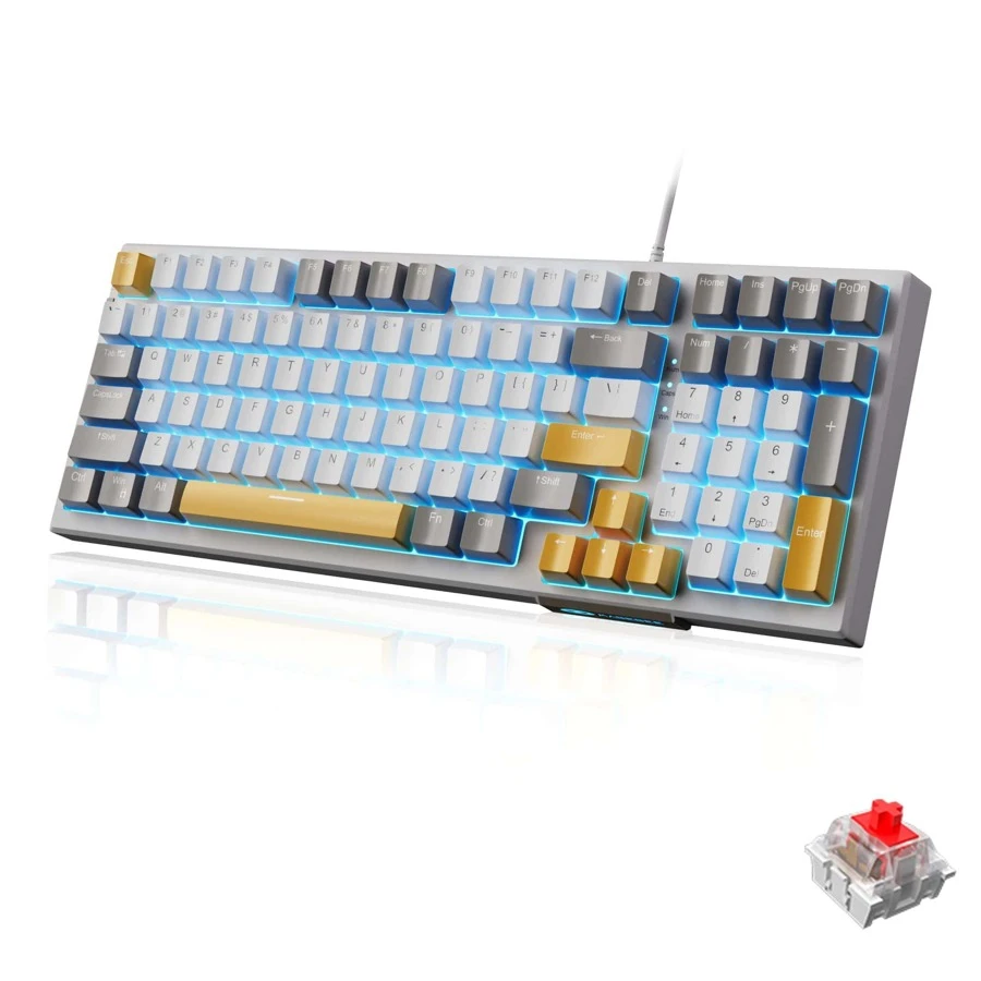 Mechanical Gaming Keyboard, Star Sky 98Keys Hotswappable Wired Gaming ...