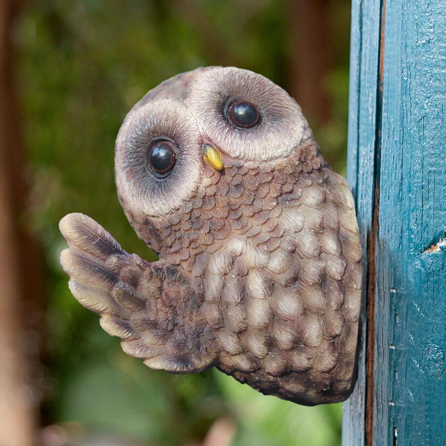 Garden Decor Tree Hugger Outdoor, Owl Yard Sculptures Statues Tree Face ...