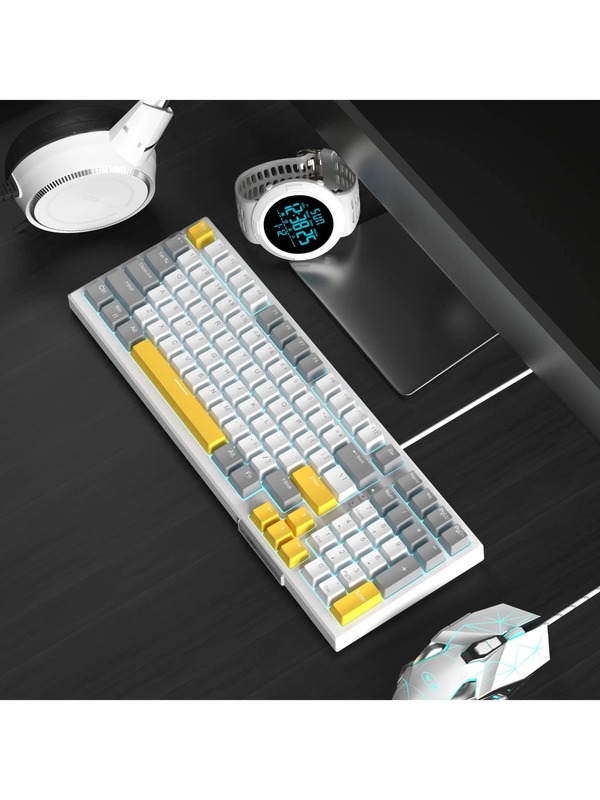 Mechanical Gaming Keyboard, Star Sky 98Keys Hotswappable Wired Gaming ...
