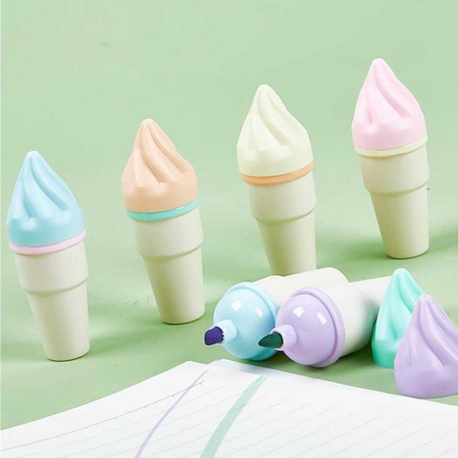 6 Pieces Ice Cream Pen Novelty Cute Ink Pen Assorted Color Summer ...