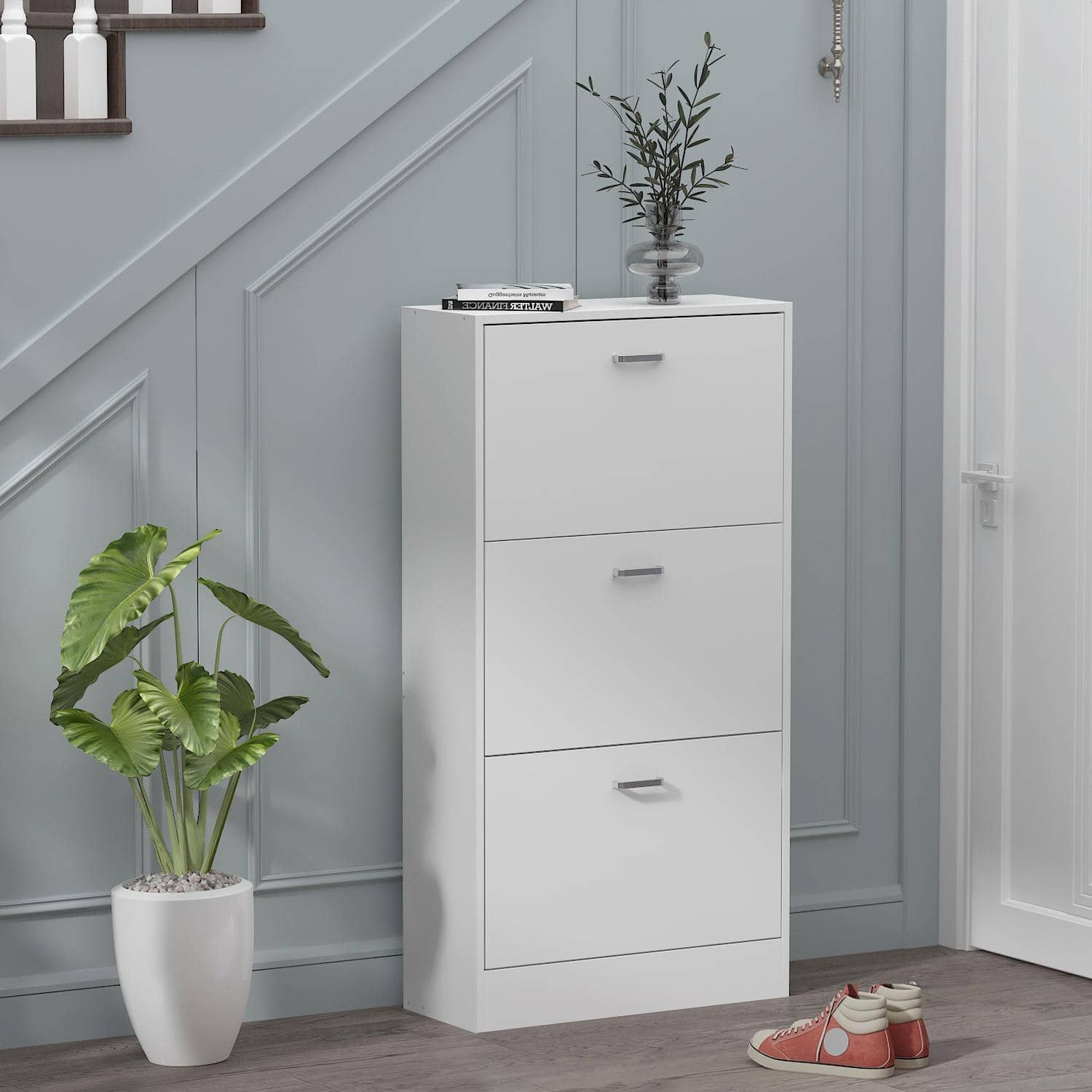 Freestanding 3-Drawer Shoe Cabinet with 2 Row, Shoe Rack Organizer for ...