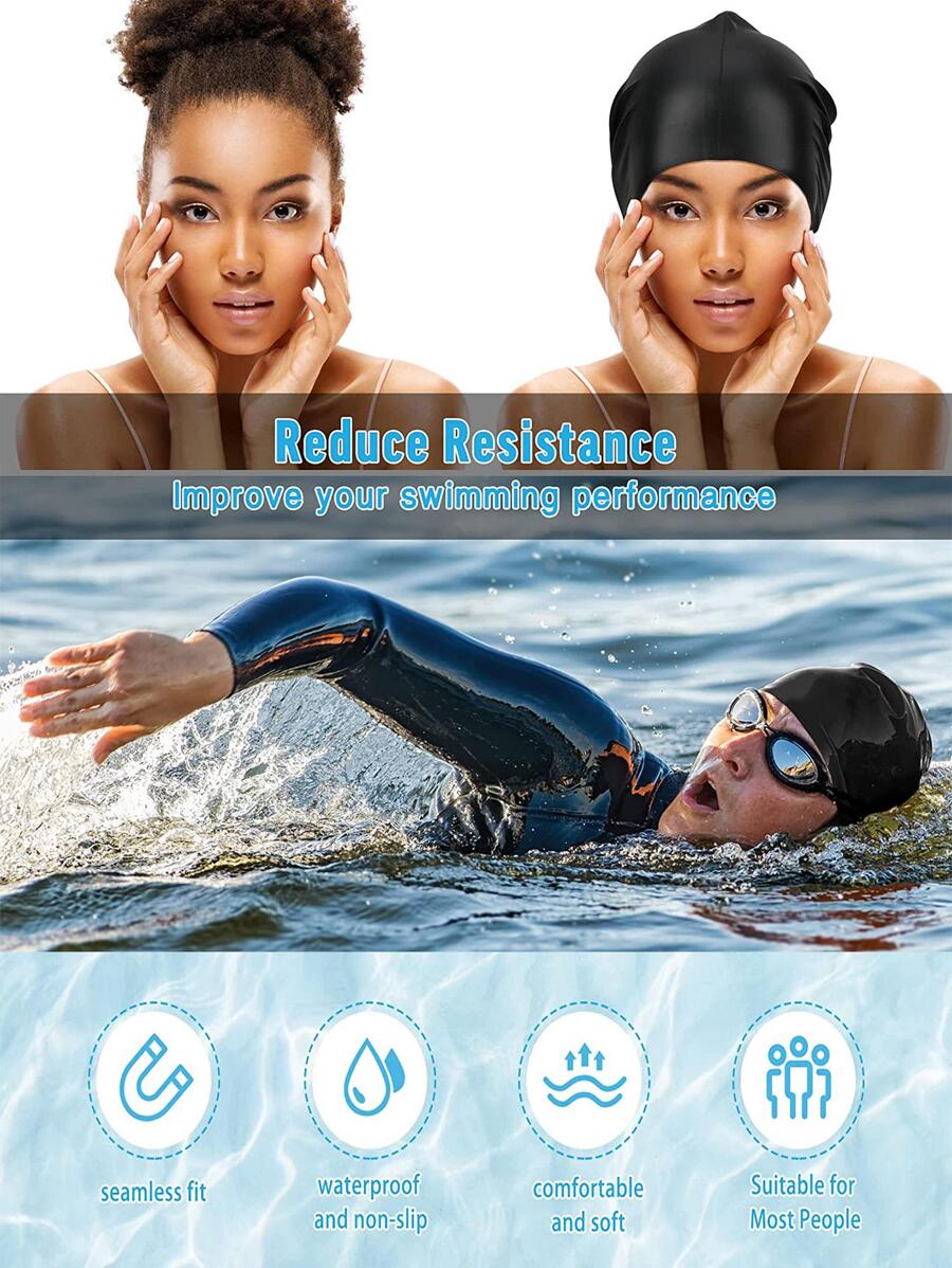 Swimming Cap for Long Hair - Extra Large Swimming Cap - Waterproof ...