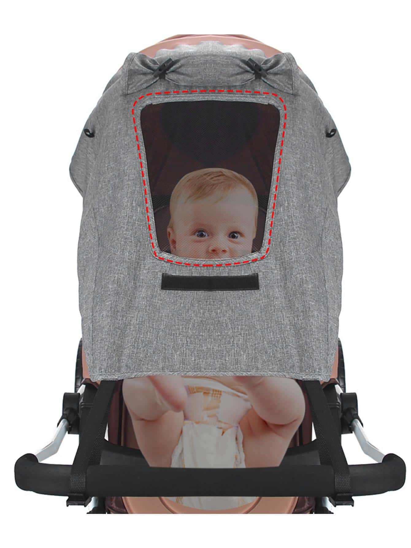 Universal Baby Stroller Canopy Sun Shade & Rain Cover For High ...