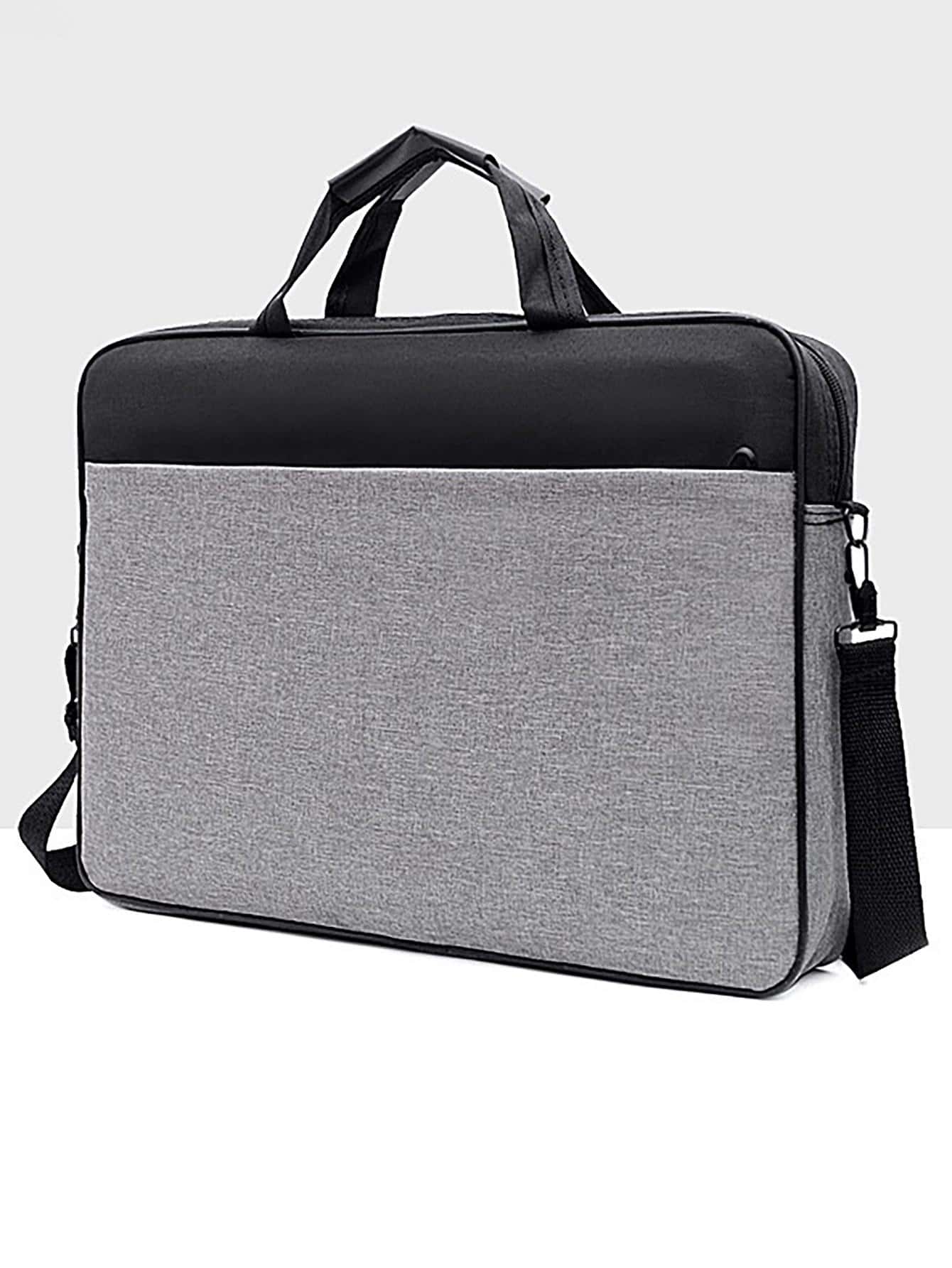 1pc 15.6-Inch Color-Block Business Laptop Bag, Commuting, Durable ...