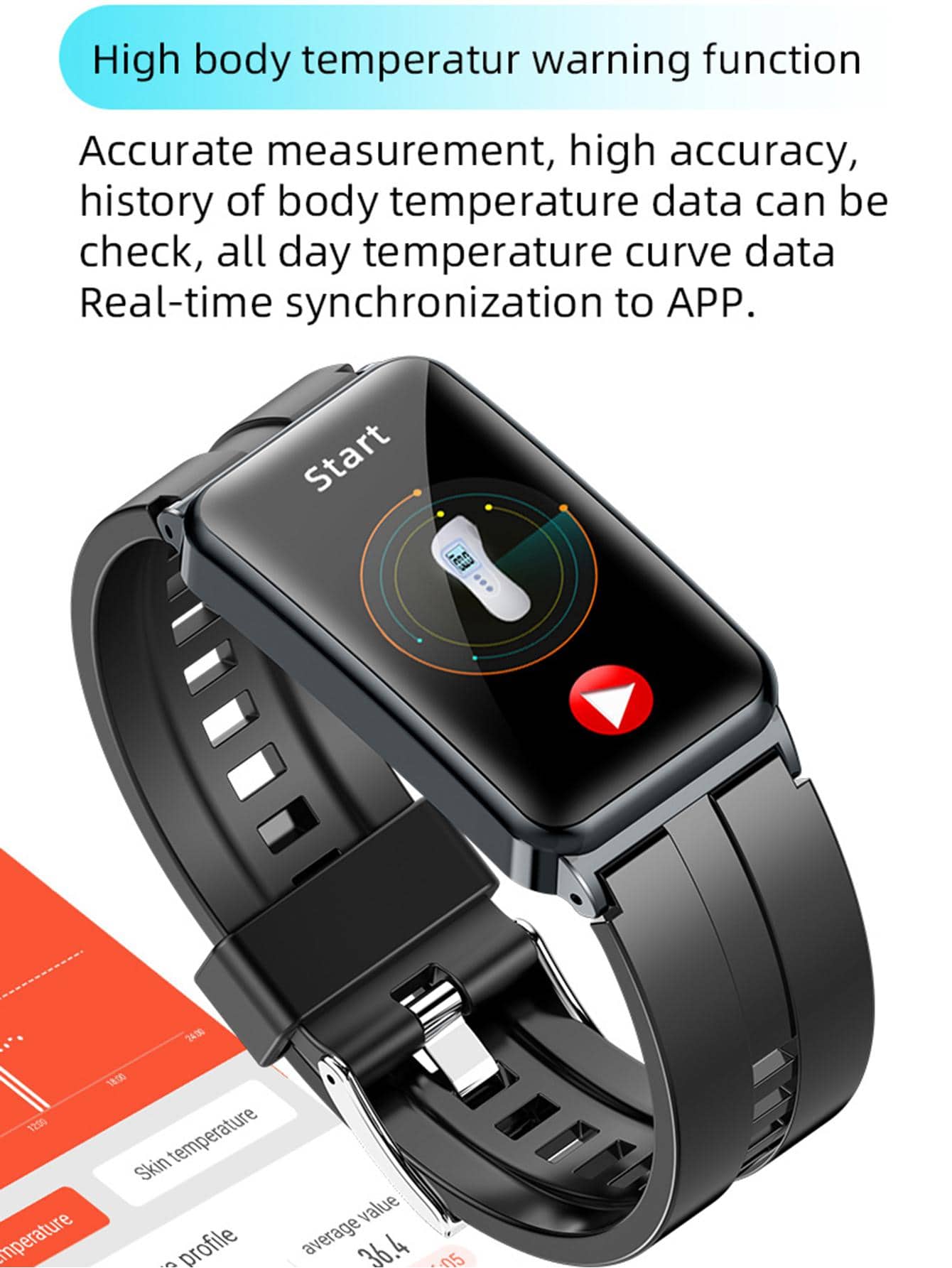 Ep01 Non-invasive Blood Glucose Monitoring Smart Watch With Heart Rate ...