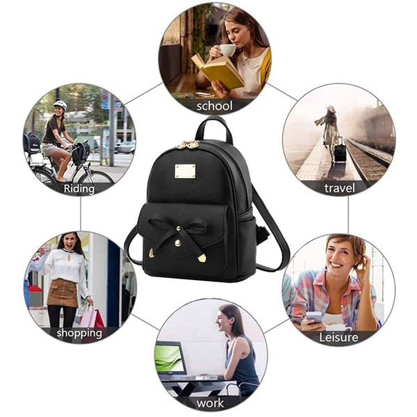 Girls Leather Mini Backpack Purse Cute Bowknot Fashion Small Backpack ...