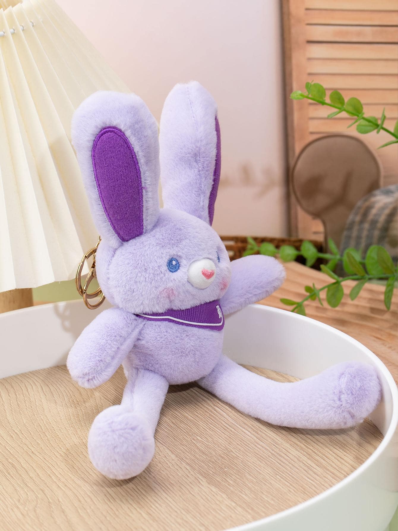 Cartoon Fuzzy Rabbit Charm Keychain | SHEIN EUR