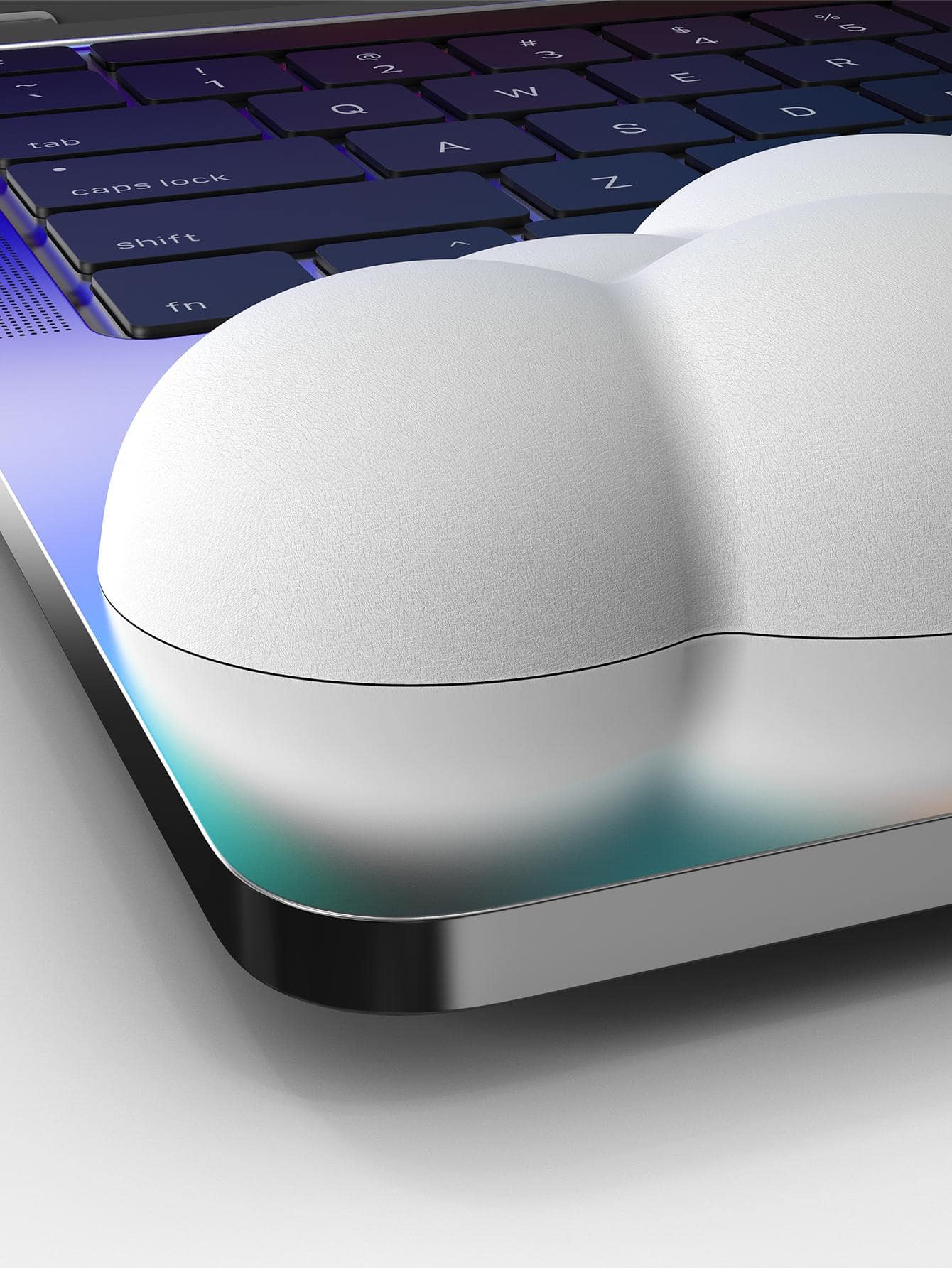 Solid Color Cloud-Shaped Keyboard Wrist Rest, Soft Leather Memory Foam ...