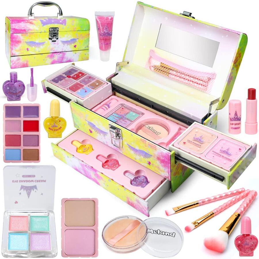 Kids Makeup Kit for Girl, Washable Real Makeup for Kids, Little Girls ...