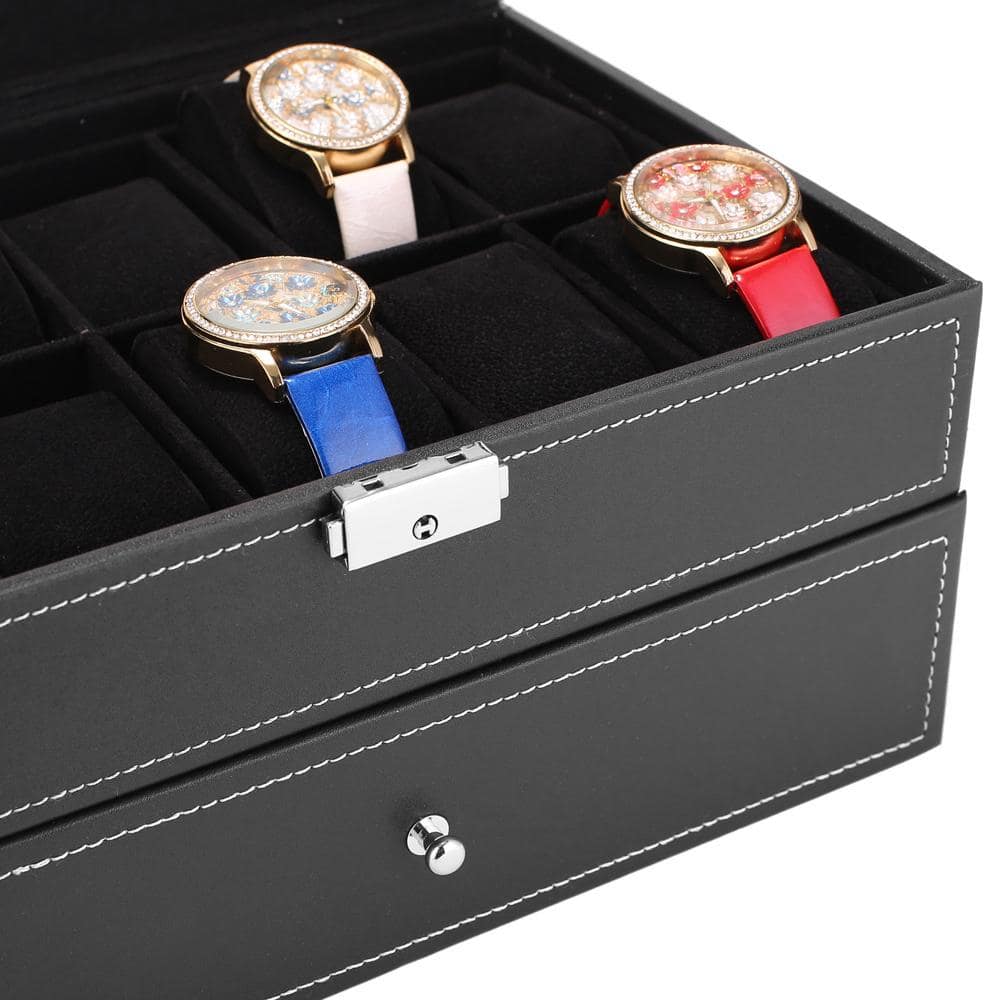 20 Compartments Dual Layers Elegant Wooden Watch Collection Box | SHEIN USA