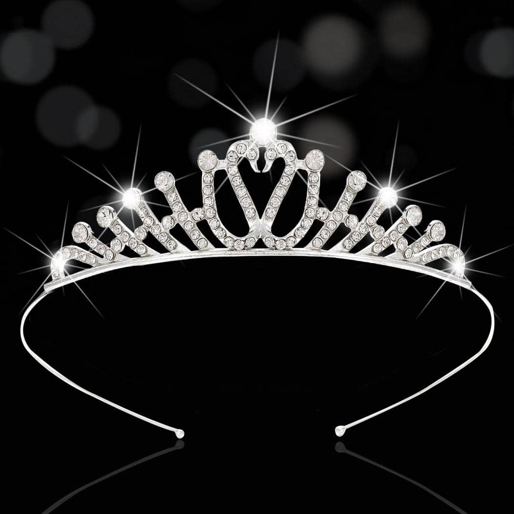 Unicra Silver Princess Tiaras Girls Rhinestone Tiara and Crown Birthday ...