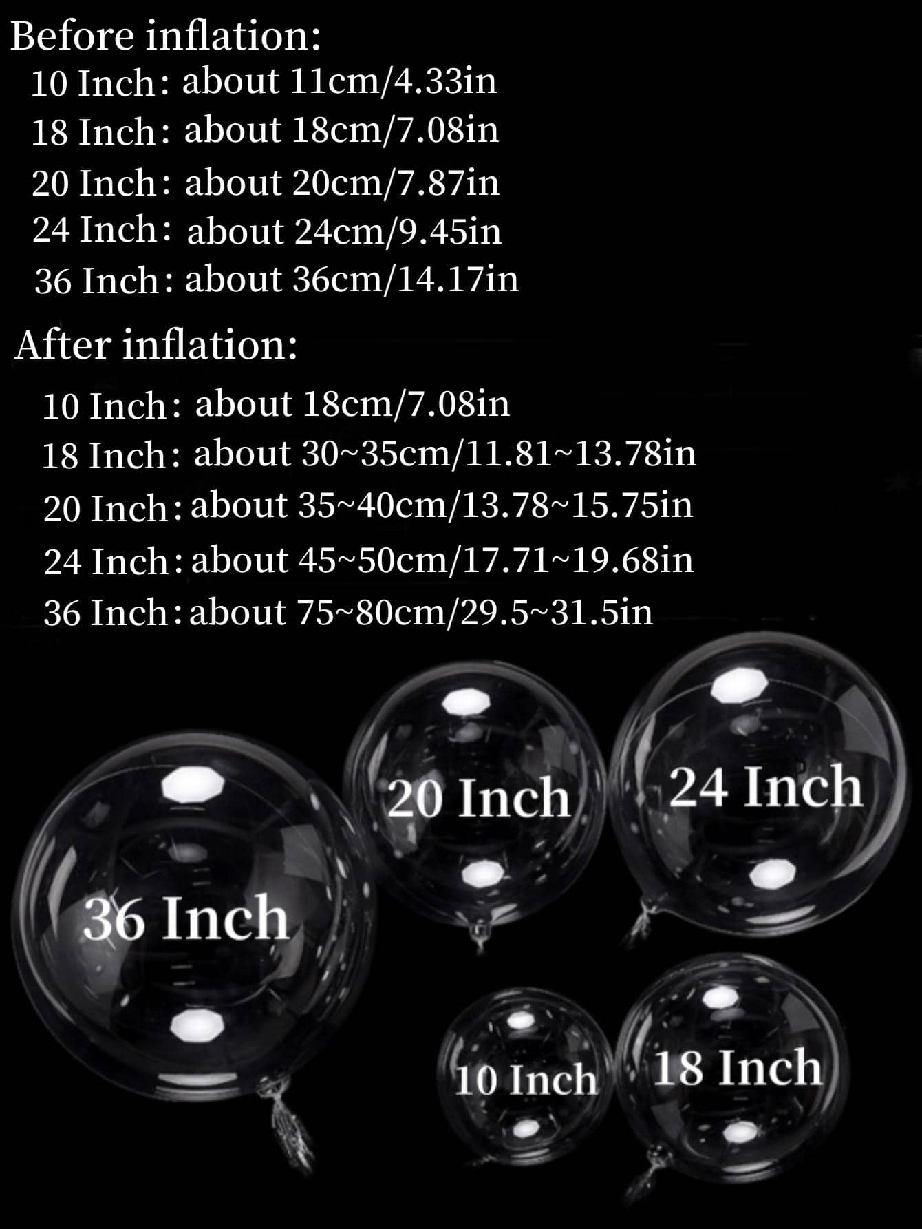 3/10/50pcs 10-36inch Transparent Bobo Bubble Balloon Clear Inflatable ...
