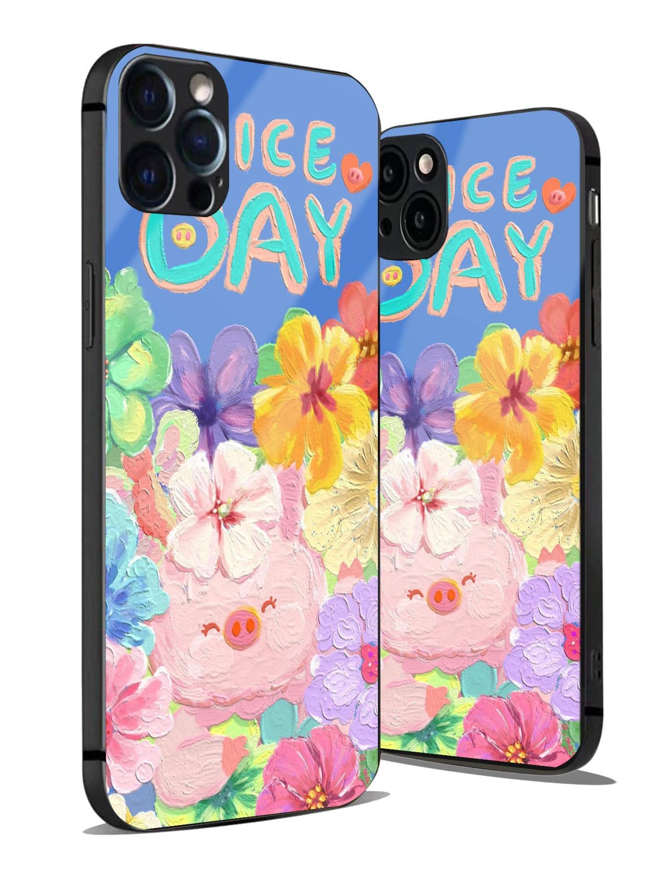 Pig Print Glass Phone Case | SHEIN USA