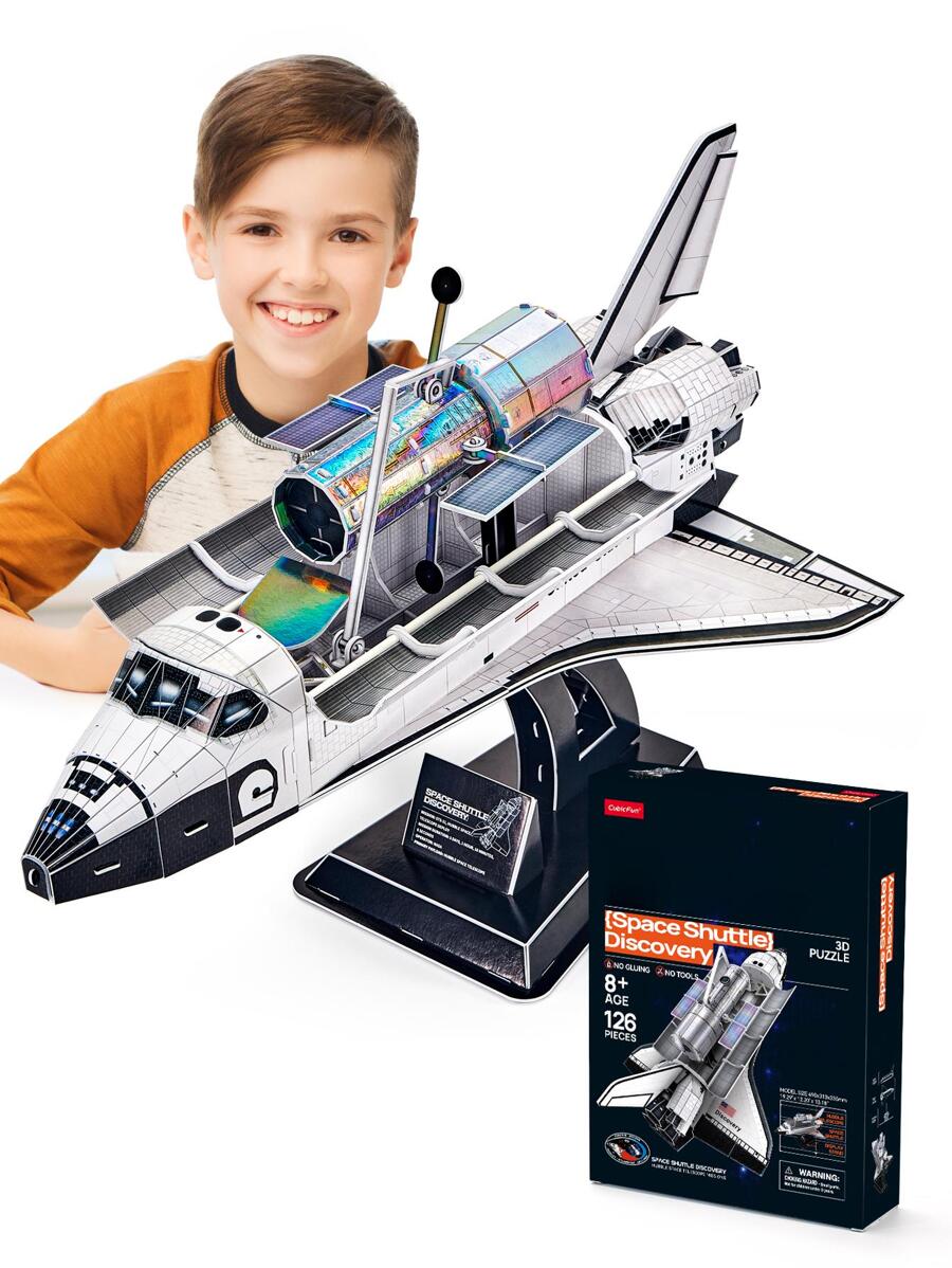 Cubicfun Space Shuttle Discovery 126 Piece 3D Jigsaw Puzzles For Kids ...