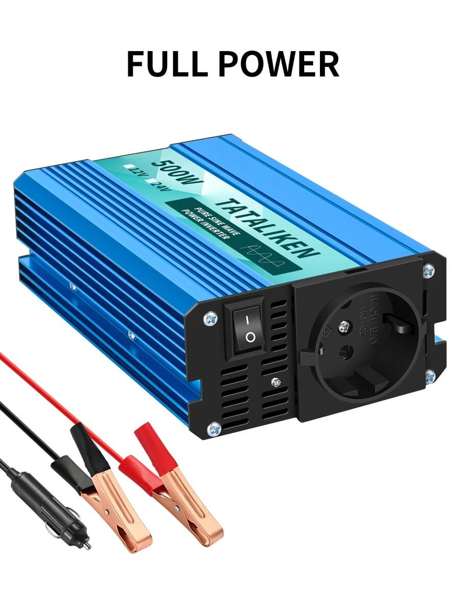 Pure Sine Wave Inverter 500W Full Power 12V To 220V AC With EU Socket And LED Display | SHEIN USA