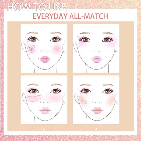 Multicolour Lasting Brightening Glow Blush Powder 3 In 1 Blush ...