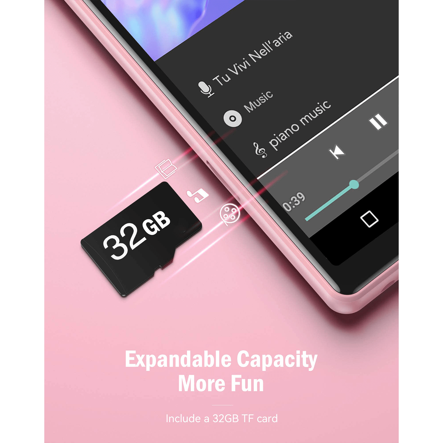 AGPTEK 40GB MP3 Player With Bluetooth And WiFi, 4" Full Touch Screen ...