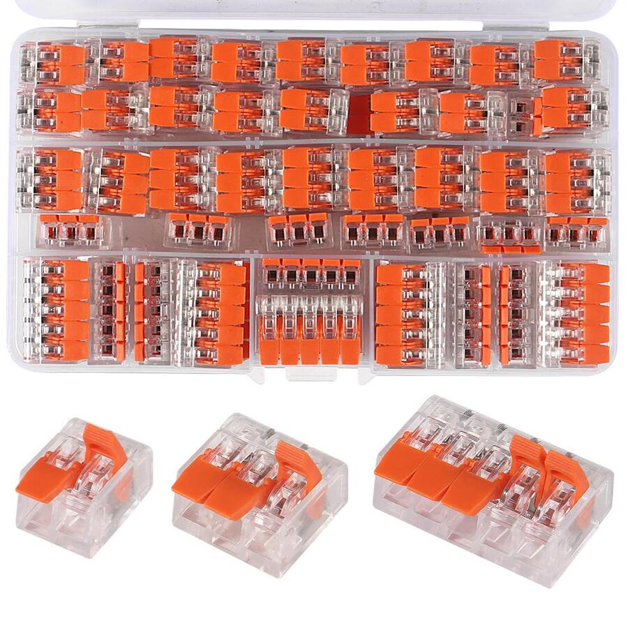 80pcs 221 Electrical Connector Terminal Blocks, Reusable Mini Quick ...