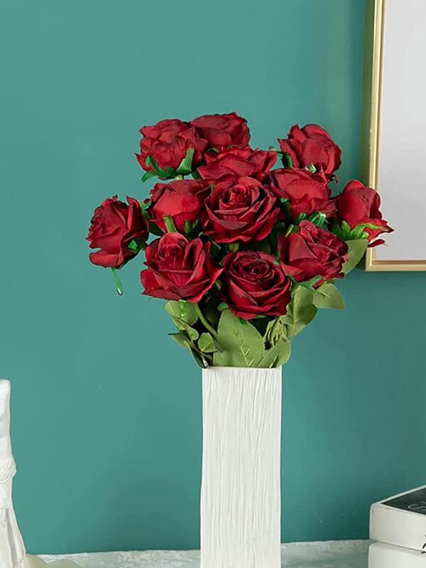 10 Bouquets Artificial Roses Flowers Realistic Blossom Roses Real Touch ...