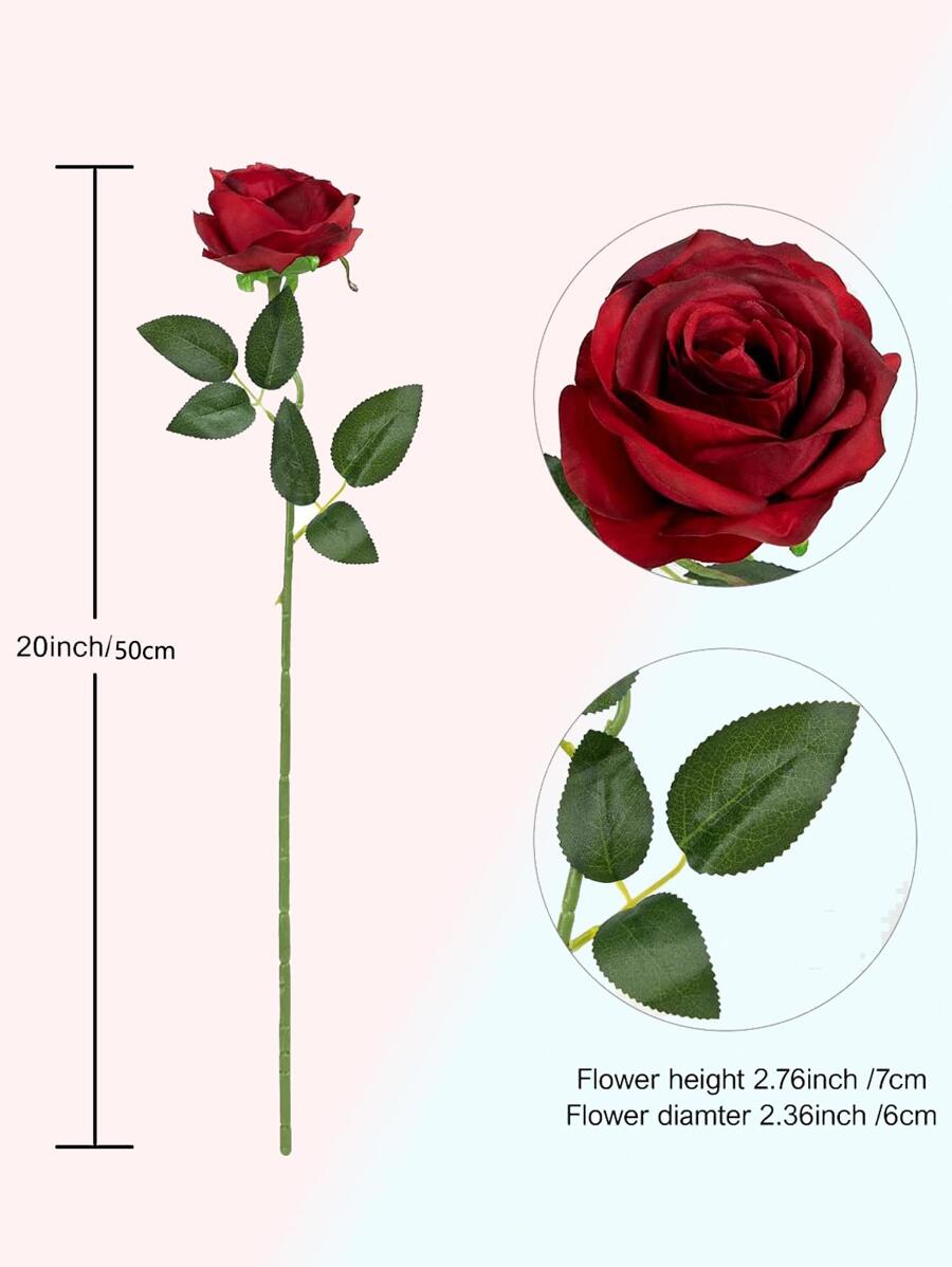10 Bouquets Artificial Roses Flowers Realistic Blossom Roses Real Touch ...
