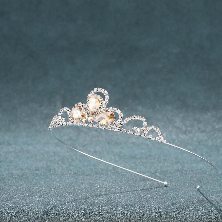 Unicra Princess Girl Tiara Silver Rhinestone Tiaras Birthday Party ...