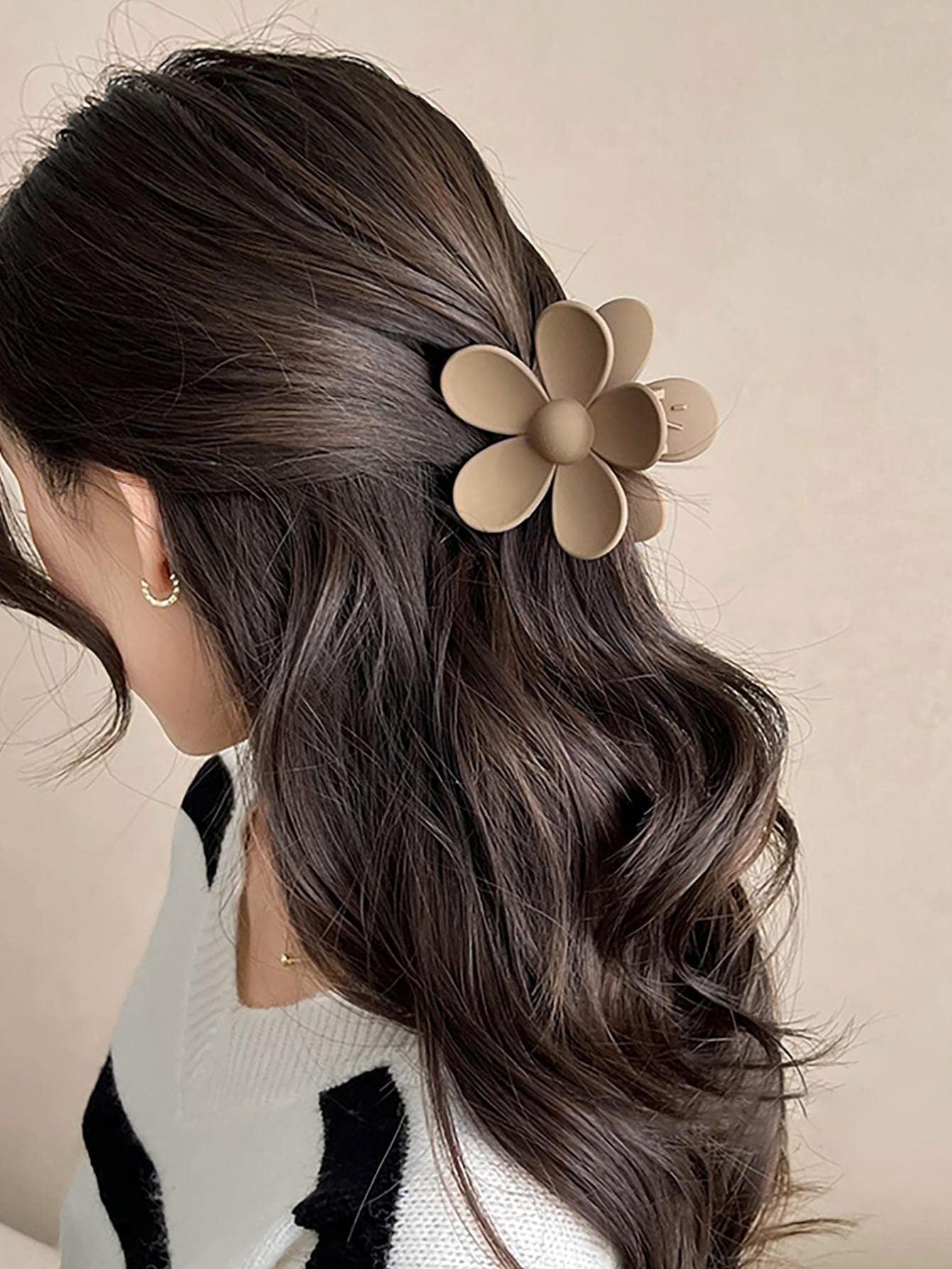 1 Pack, Flower Shape Hair Clips for Women, Fashion Floral Design Hair ...