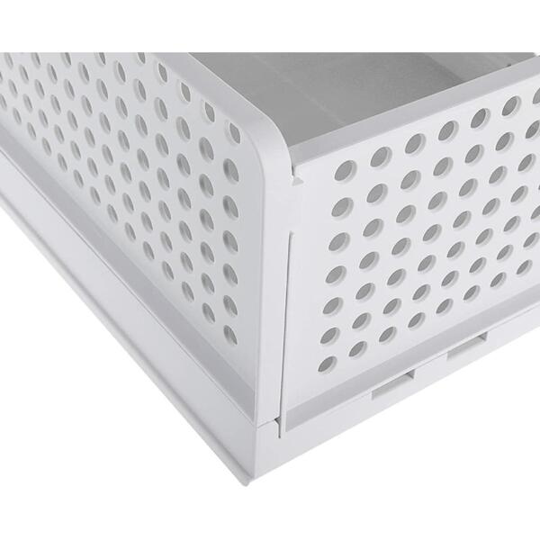 Folding Wardrobe Storage Box 4-Pack Plastic Drawer Organizer Stackable ...