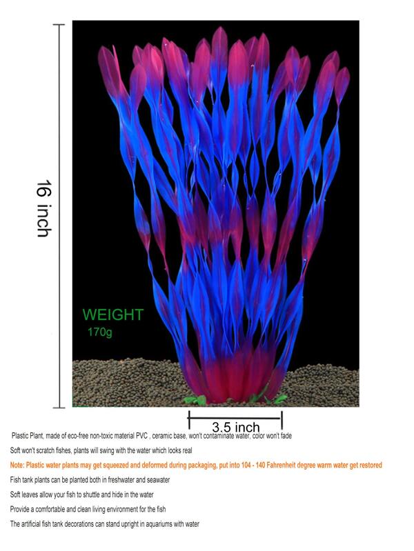 Artificial Seaweed Water Plants for Aquarium, Plastic Fish Tank Plant ...