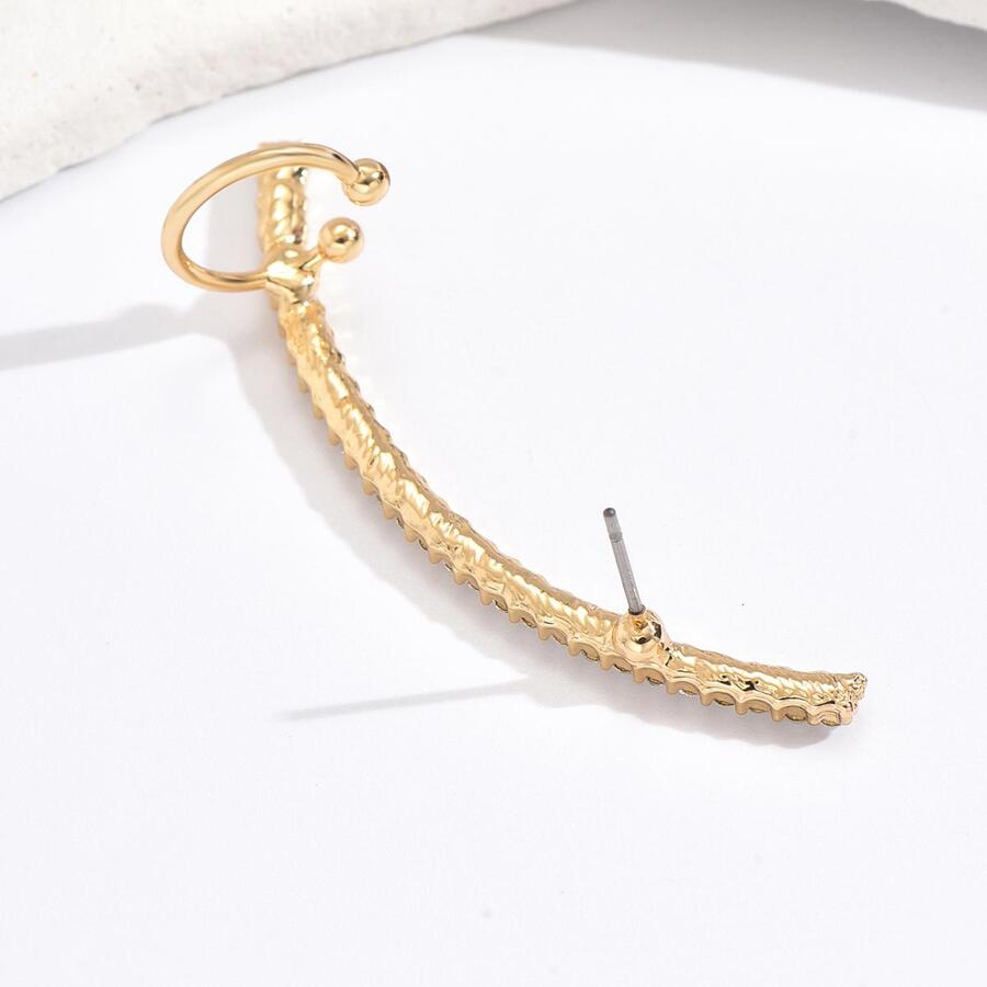 1PC Sweet Cute Earrings Rhinestone Crescent Moon Punky Ear Wraps For ...