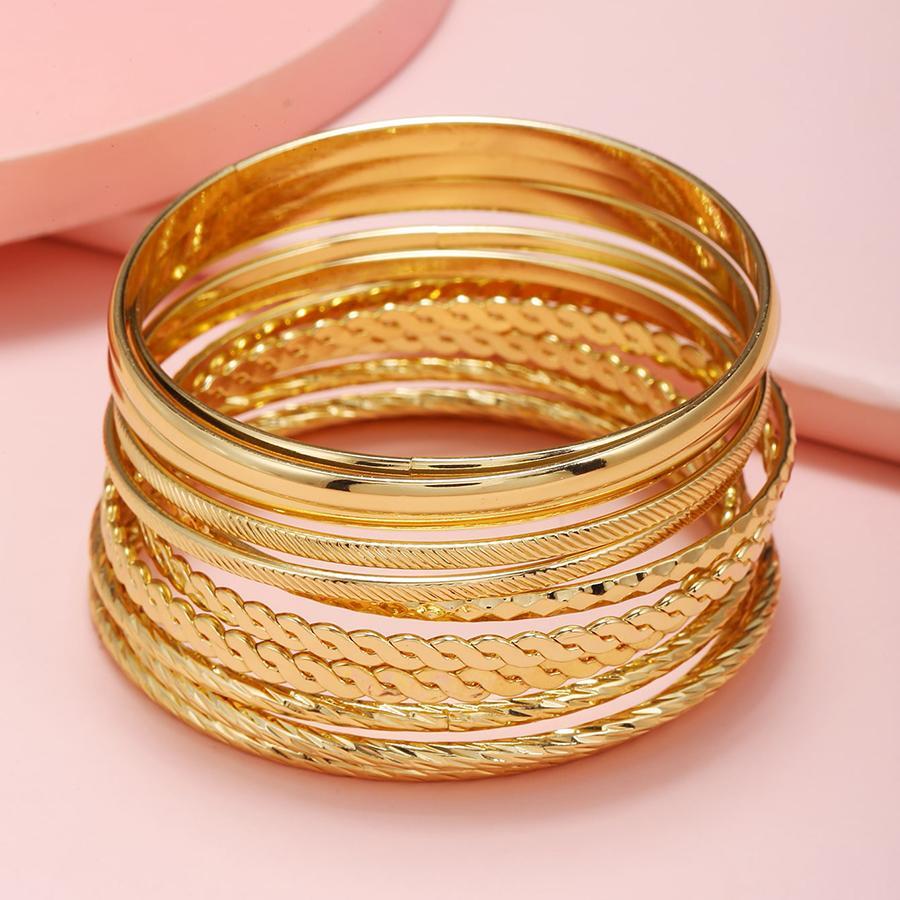 RINTOLER 12pcs Unique Hollow Geometric Woven Bangle Set, Diameter 7cm ...