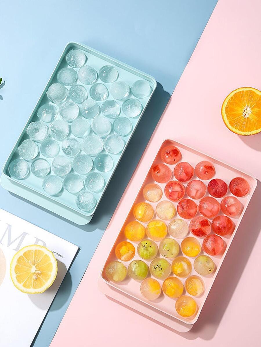 1pc Homemade Ice Cube Mold With 33 Round Spherical Ice Cubes, Household ...