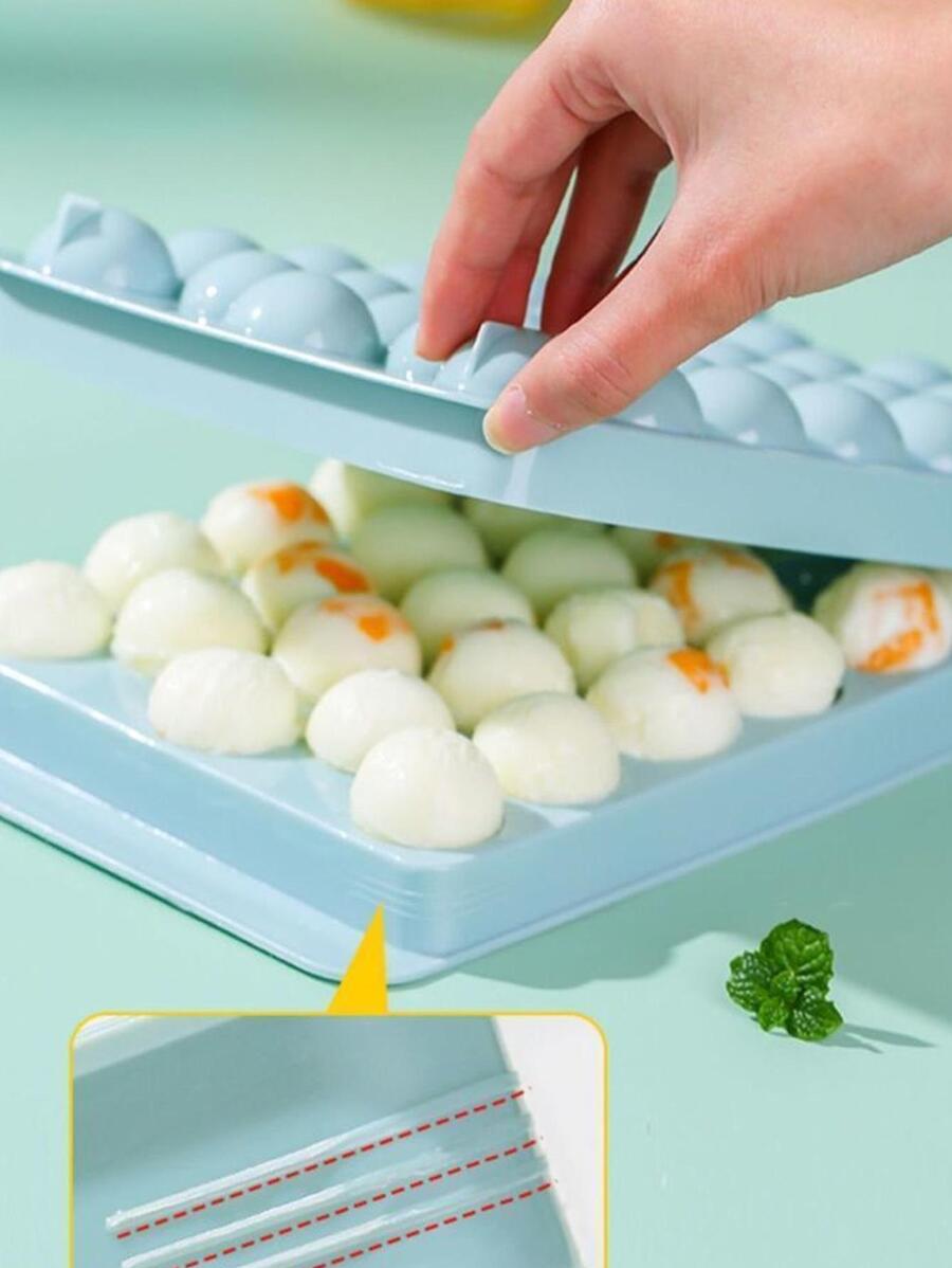 1pc Homemade ice cube mold with 33 round spherical ice cubes, household ...