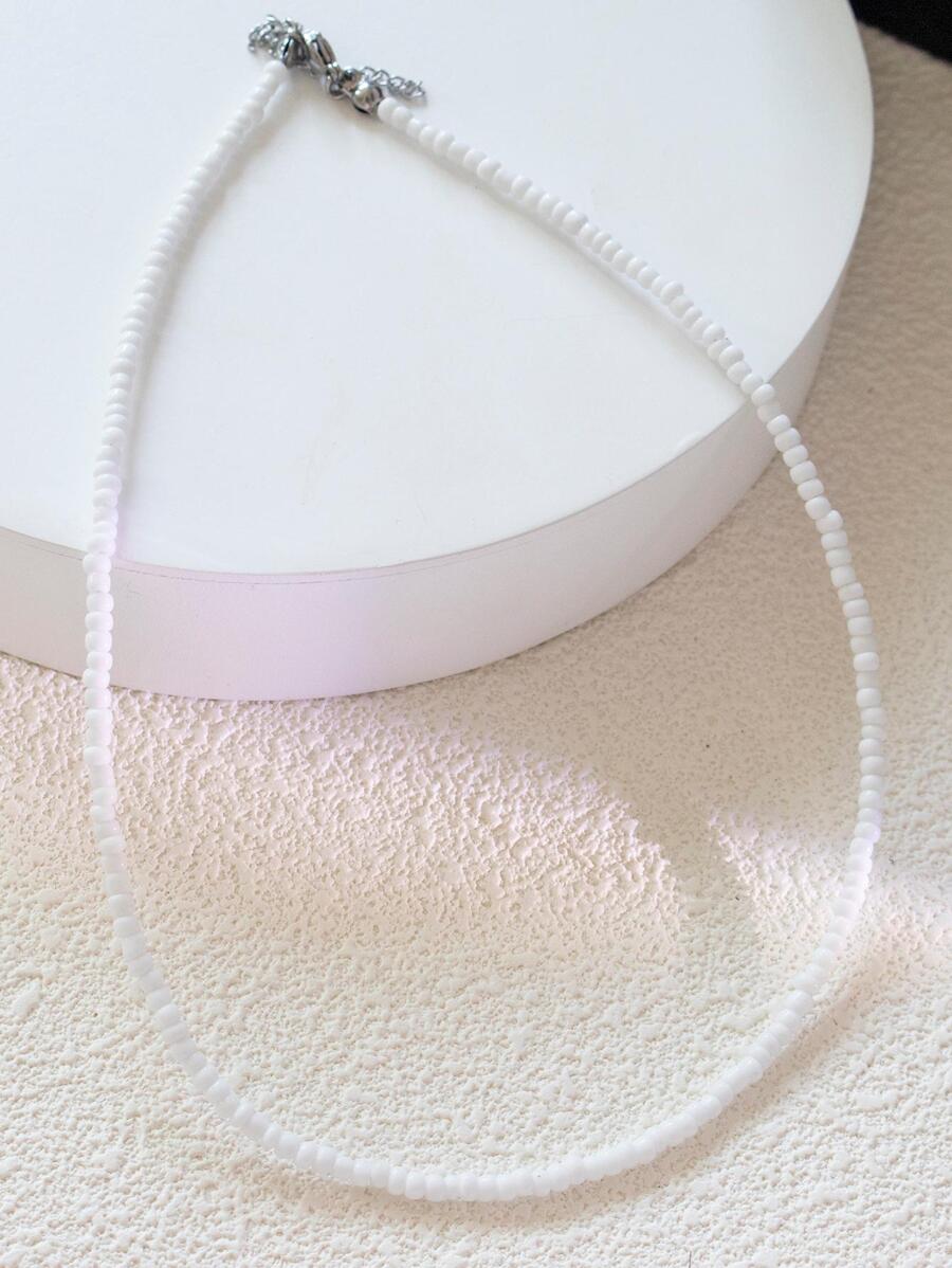 Bohemian White Rice Bead Necklace | SHEIN USA