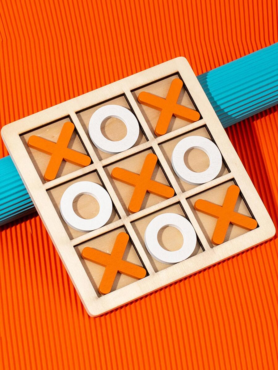 Christmas Decoration 1set Wooden Tic Tac Toe Blocks 3x3 Xo Grid Kids ...
