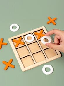 Christmas Decoration 1set Wooden Tic Tac Toe Blocks 3x3 Xo Grid Kids ...