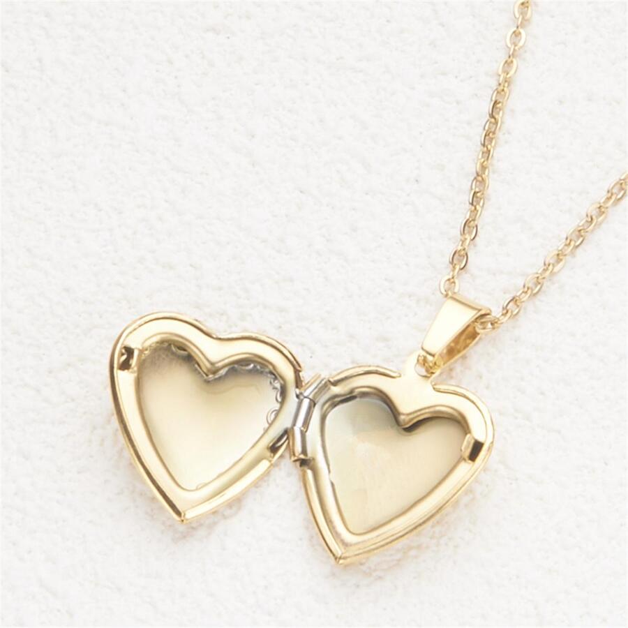 Women Girls Locket Necklace Stainless Steel Silver/Gold Color Photo ...