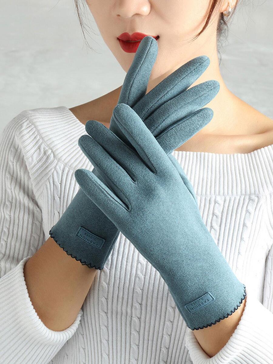 Letter Decor Thermal Gloves | SHEIN USA