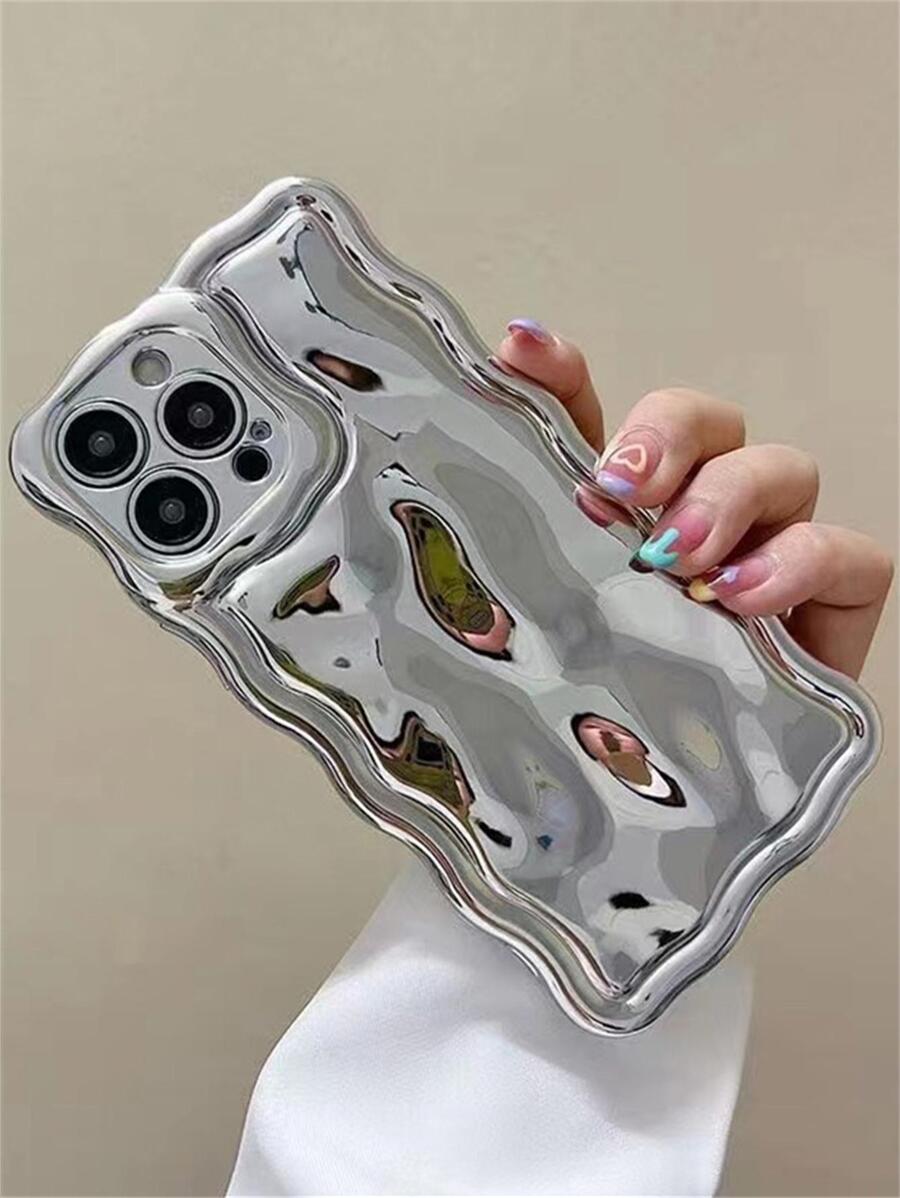 Apple Novelty Wavy Phone Case Premium Electroplated Floral Meteorite ...