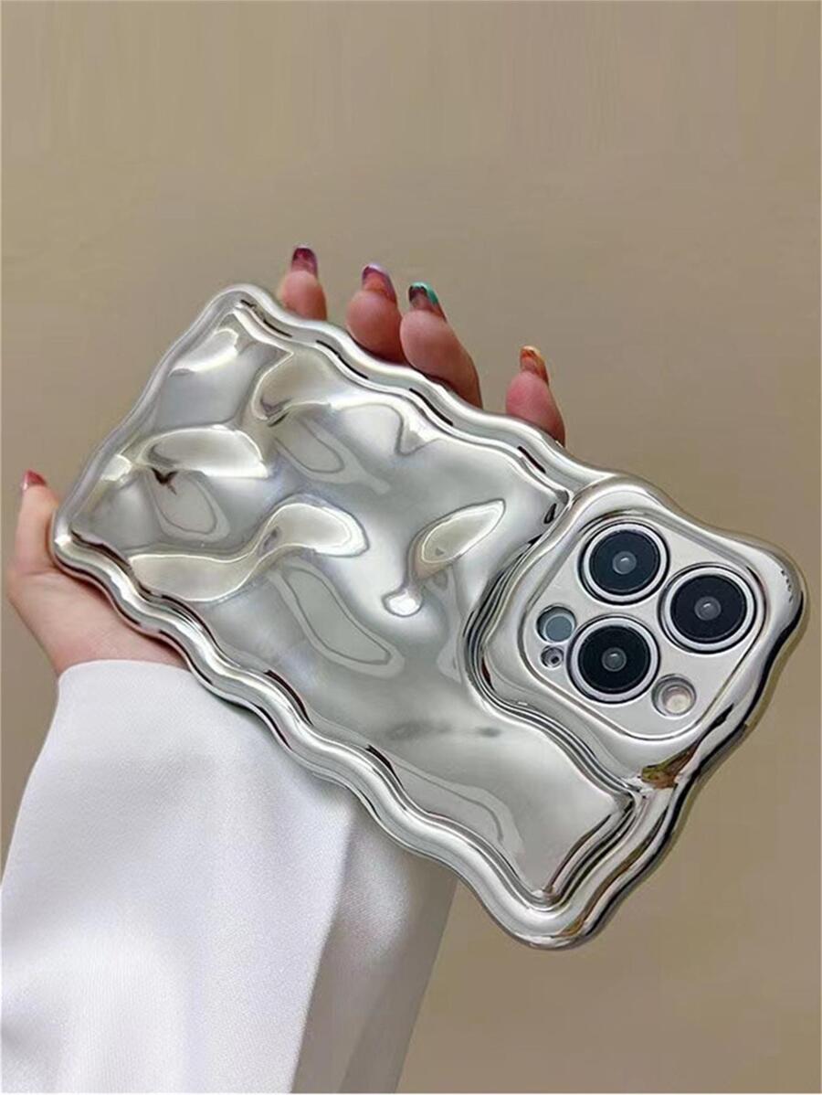 Apple Novelty Wavy Phone Case Premium Electroplated Floral Meteorite ...