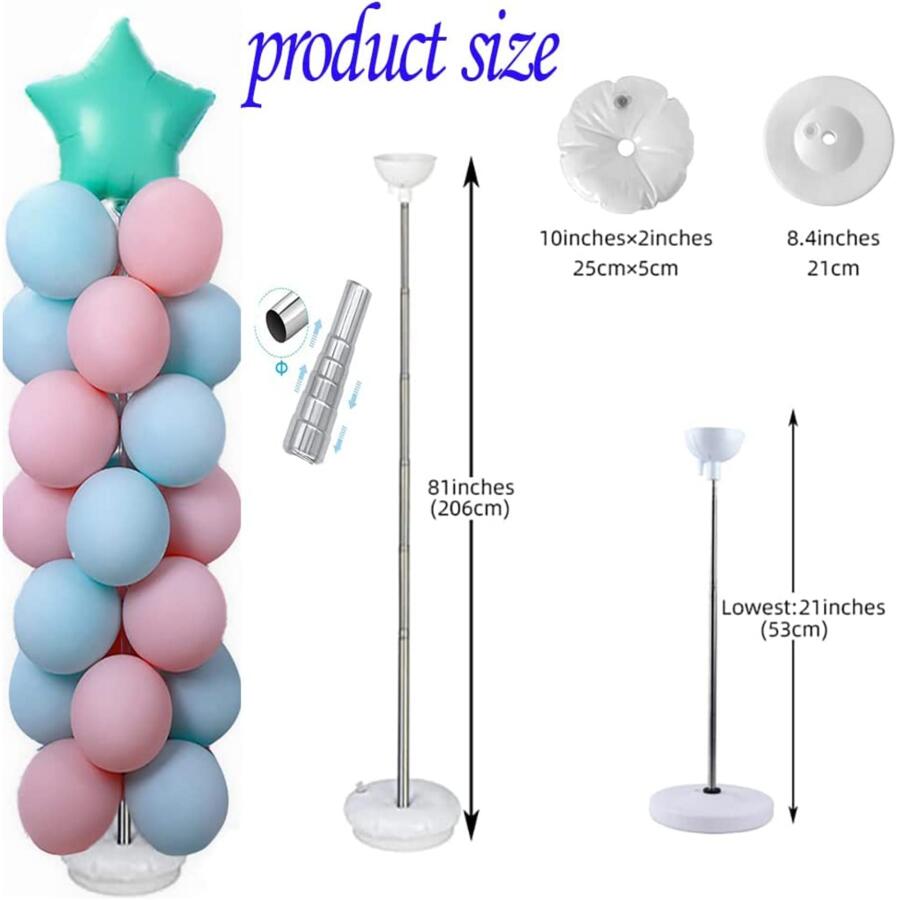 balloon column kit set of 2 metal adjustable balloon stand 8ft balloon ...
