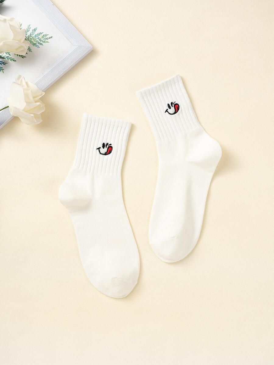 Expression Embroidery Crew Socks | SHEIN USA