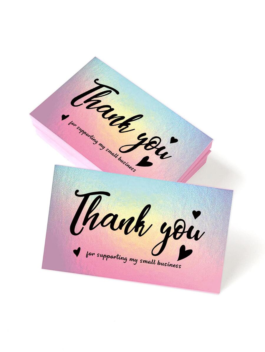 50Packs Holographic Colorful Thank You Cards, Greeting Blank Cards ...