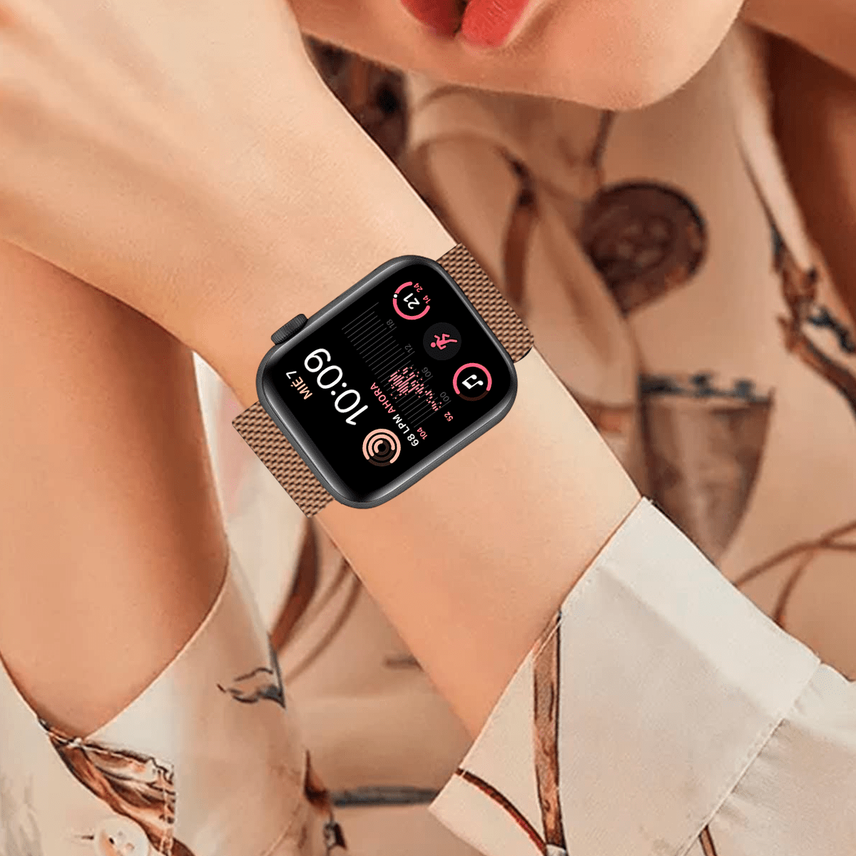 Correa de Reloj Compatible con Apple Watch de Malla de Acero Inoxidable ...