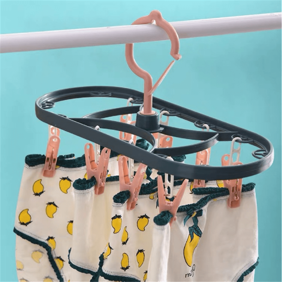1pc Plastic Clothes Drying Rack With Clothespin, Modern Two Tone ...