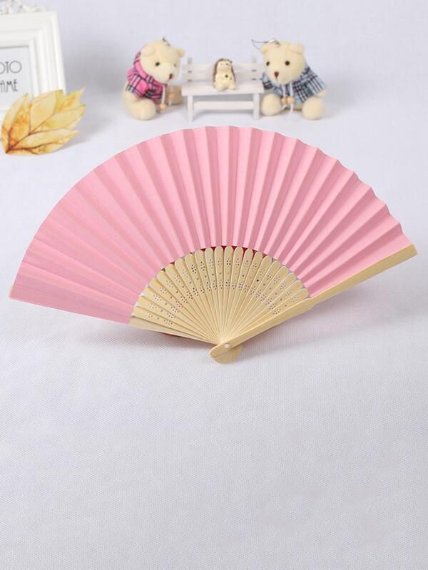 1pc Pink 7-inch Mini Blank Coloring Painting Diy Folding Fan | SHEIN USA