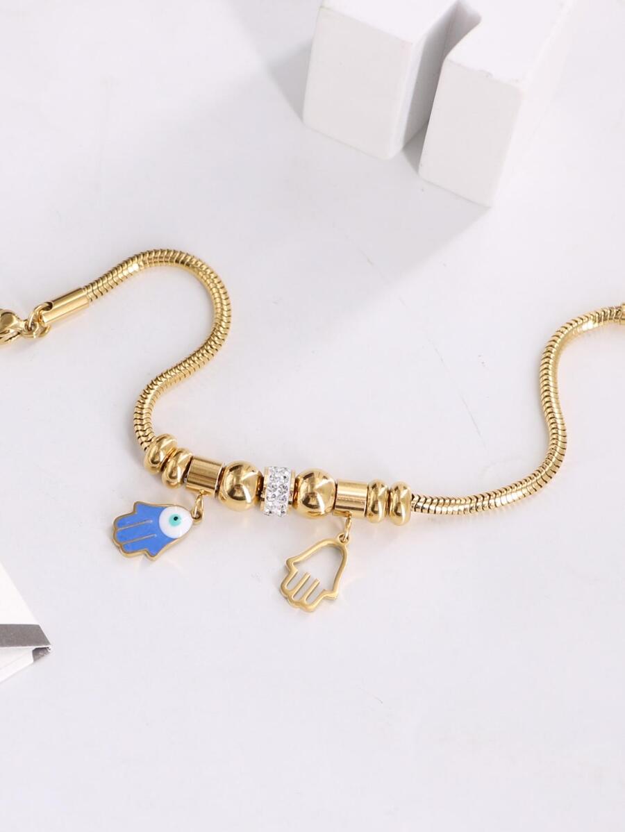 Hamsa Decor Chain Bracelet | SHEIN USA