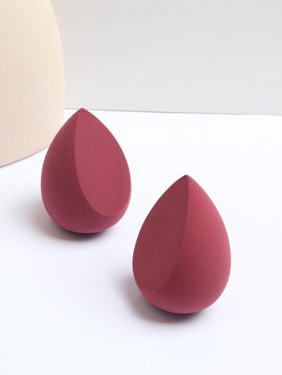 Wine Red Water Drop Cut Beauty Makeup Sponge Set, 2pcs Super Soft Wine ...