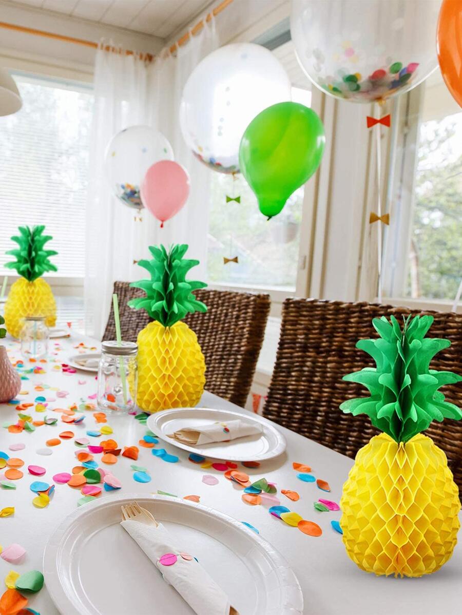 1PC Pineapple Honeycomb Centerpieces Tissue Paper Pineapple Table ...