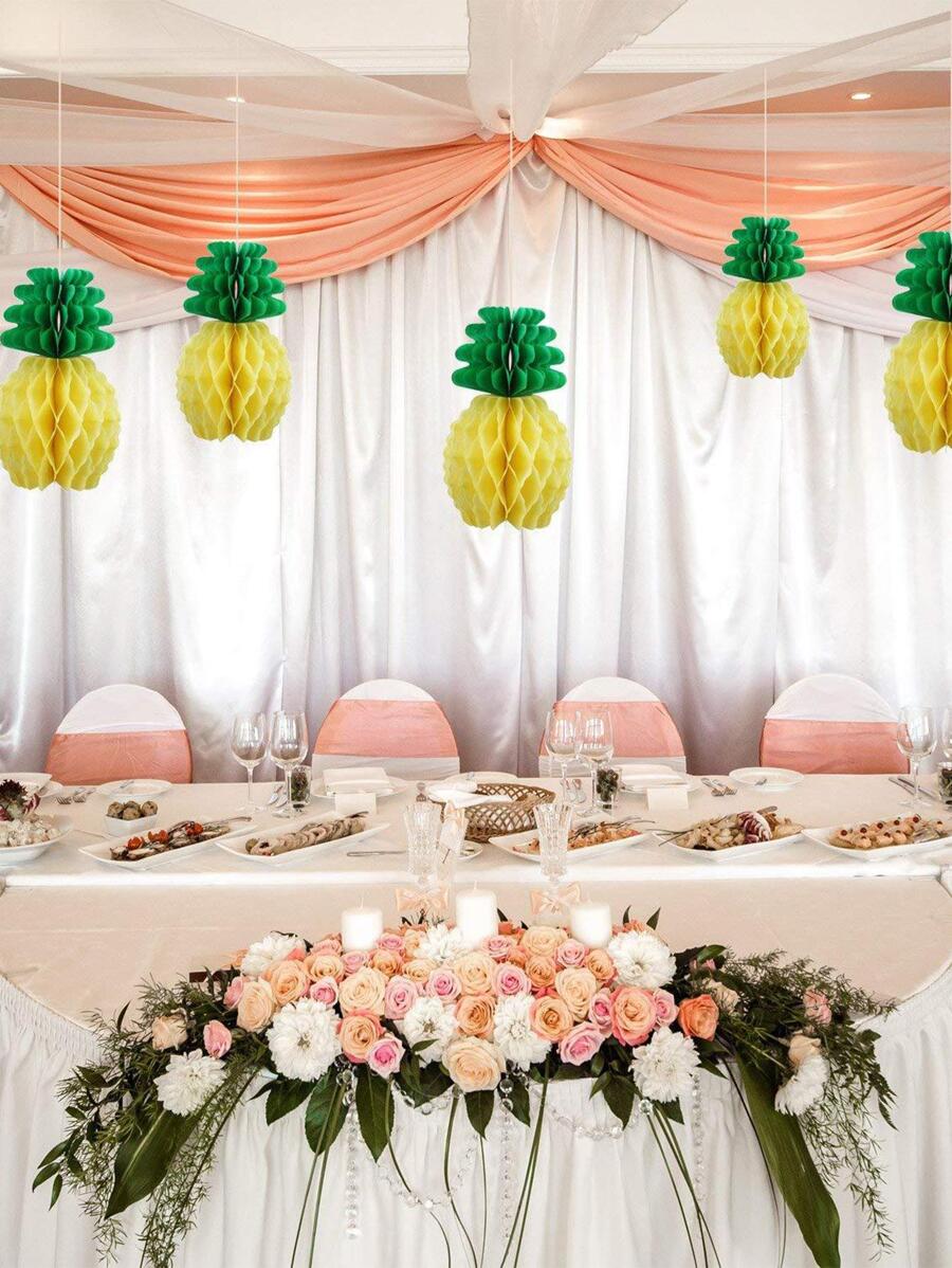 1PC Pineapple Honeycomb Centerpieces Tissue Paper Pineapple Table ...